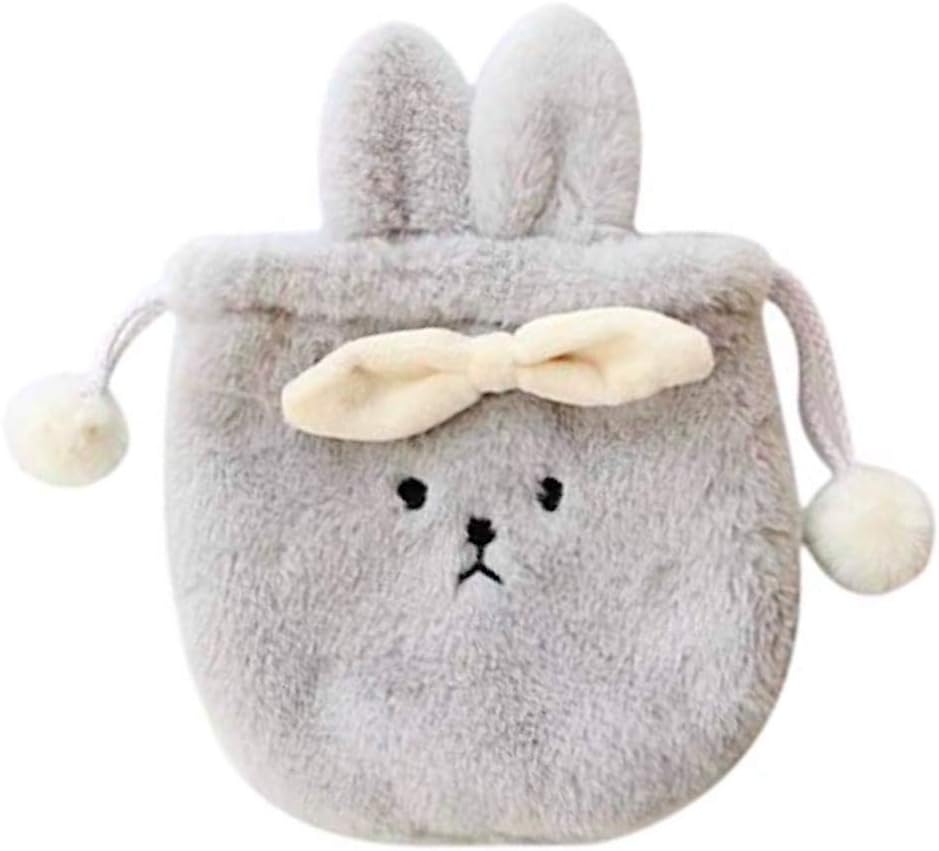 Soft Furry Bow and Ears Bunny Rabbit Pouch (White) – BigaMart