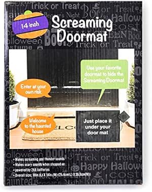 Amazon.com : Screaming Halloween Doormat 10x14 Inches With Scary Sounds ...