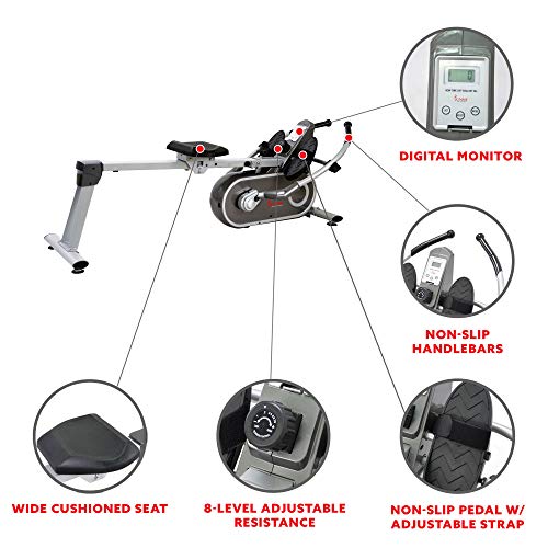 Sunny Health & Fitness SF-RW5624 Full Motion Magnetic Rowing Machine ...
