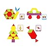 GEMEM 155 Pcs Wooden Pattern Blocks Set Geometric Shape Puzzle ...