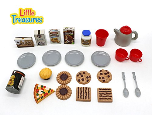 Little Treasures Small Sized Dishes Food and Drinks, Meal with Desert ...