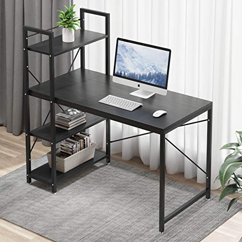 Tower Computer Desk with 4 Storage Shelves - 47.6 inch Writing Study ...