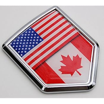 Amazon.com: HALF USA HALF CANADA Flag Sticker (canadian american decal ...