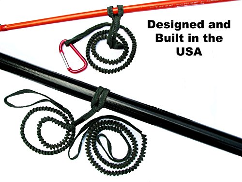 Paddle Leash with a 2 Rod Leash Set, 3 Leashes Total Plus 1 Carabiner ...