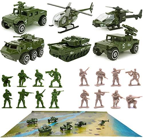 23 Pack Die-cast Military Vehicles Sets,6 Pack Assorted Alloy Metal ...