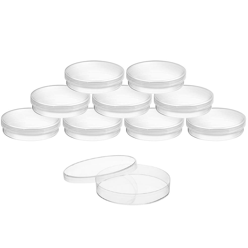 KINDPMA 10Pcs Petri Dishes With Lids Plastic Petri Dish Sterile KINDPMA 10Pcs Petri Dishes With Lids Plastic Petri Dish Sterile