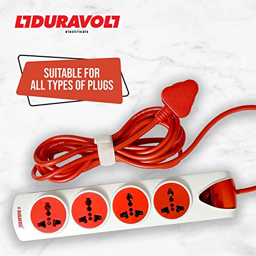 Buy Duravolt Electrical Cable Red Extension Board with 4 Meter Red ...