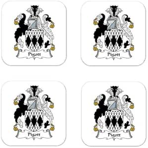 Amazon.com: Pigott Family Crest Square Coasters Coat of Arms Coasters ...