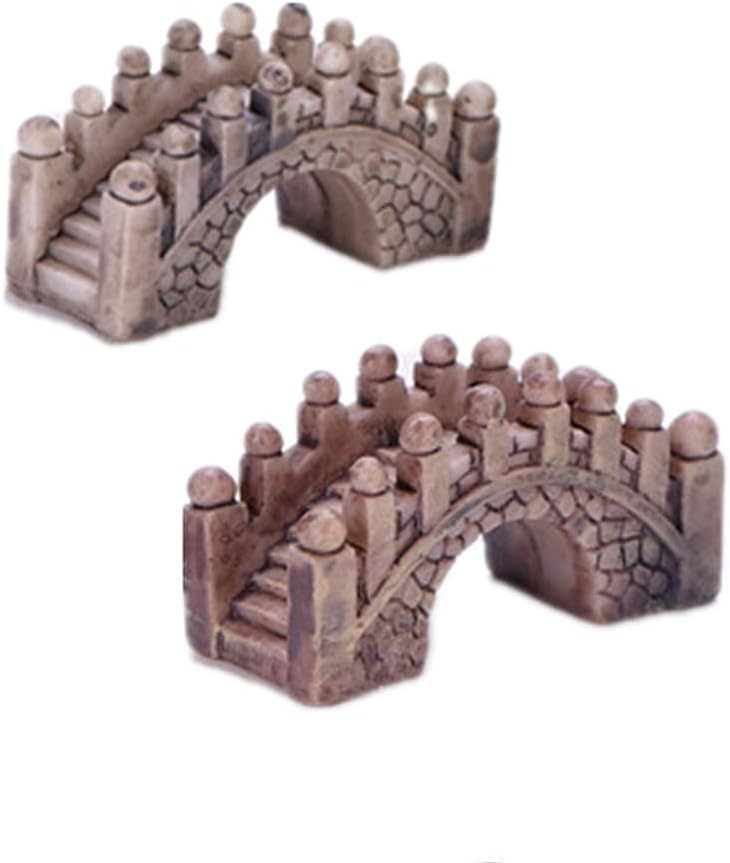 2 Pcs Vintage Resin Arch Bridge Mini Garden Bridge Miniature Bridge for ...