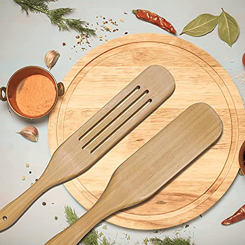 ZUBAS - Wooden Spurtle Set - 11 Piece Bamboo Spurtle Set - Wooden ...