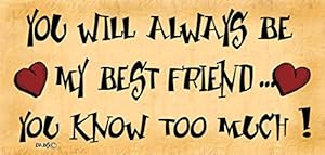 Wooden Funny Sign Wall Plaque. You Will Always Be My Best Friend You ...