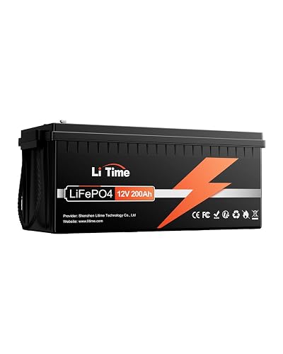 Litime 12V 200Ah Lithium LiFePO4 Battery, 4000+ Deep Cycle Rechargeable ...