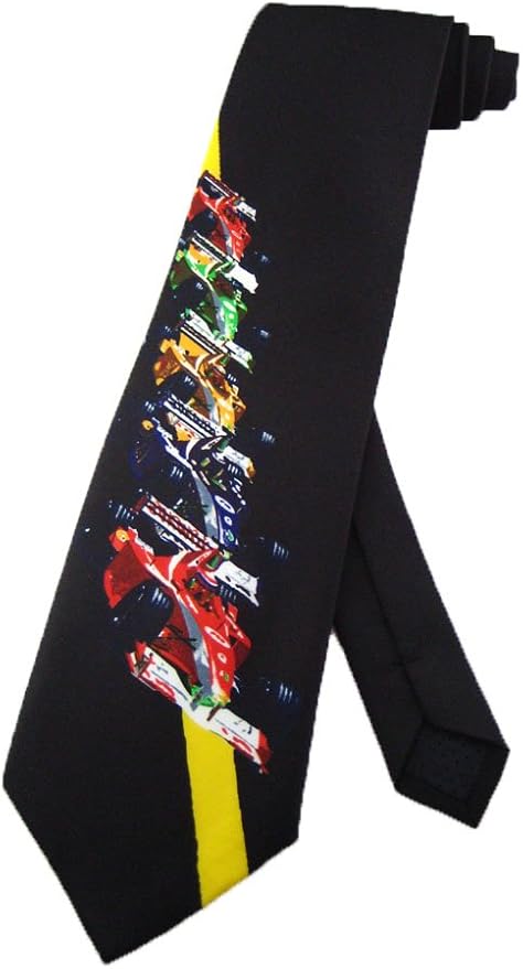 Parquet Mens F1 Formula 1 Car Racing Necktie - Black - One Size Neck ...