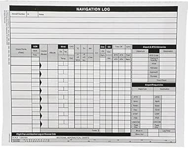 Jeppesen VFR Navigation Log Pad JS436183: Amazon.ca: Electronics