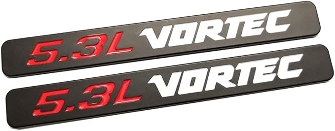 Amazon.com: 2pcs 5.3L Vortec Hood 5.3 L Emblems Engine Badge 3D ...