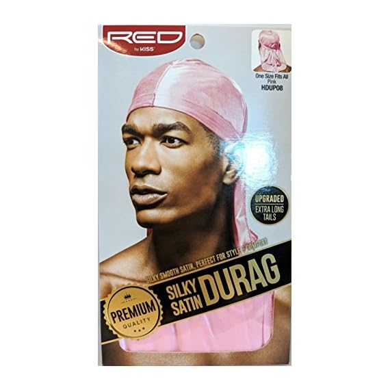 RED BY KISS Premium Silky Satin DURAG Men’s Cap Doo RAG (Pink ...
