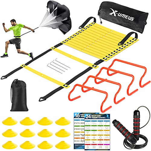 X-UMEUS Agility Ladder Speed Training Equipment Set- 20ft Agility ...
