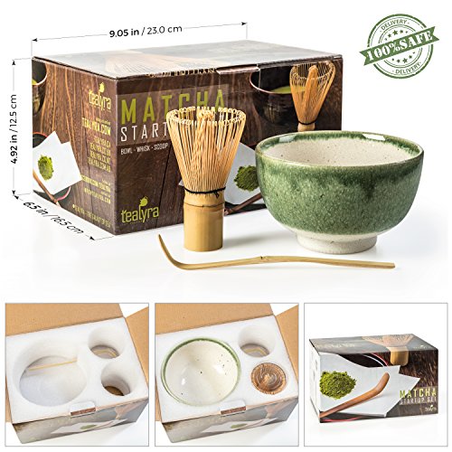 Tealyra - Matcha - Start Up Kit - 3 items - Matcha Green Tea Gift Set ...