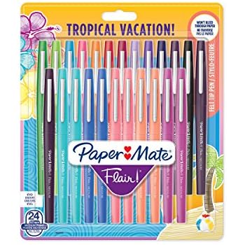 Amazon.com : Paper Mate Flair Felt Tip Pens, Medium Point, Tropical ...