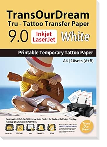 TransOurDream White Printable Temporary Tattoo Transfer Paper for ...