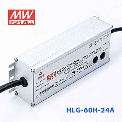 Meanwell HLG-60H-24A Power Supply - 60W 24V 2.5A - IP65 - Adjustable Output Hardware Plumbing ...