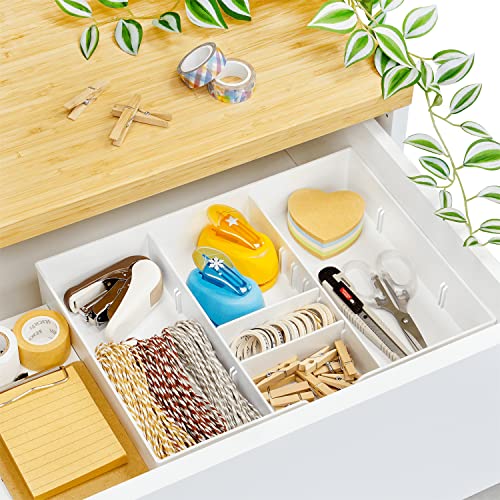 CAXXA 3 Slot Drawer Organizer with 4 Adjustable Dividers - Drawer ...