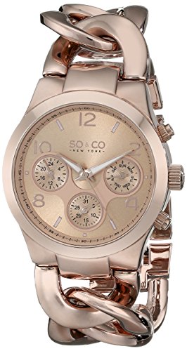 SO&CO New York Women's 5013.3 SoHo Analog Display Quartz Rose Gold ...