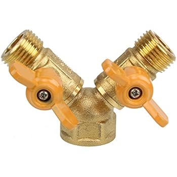 Mxfans 2 Way Gas Pipe Connector Splitter Solid Brass Y-Shape 1/2BSP ...