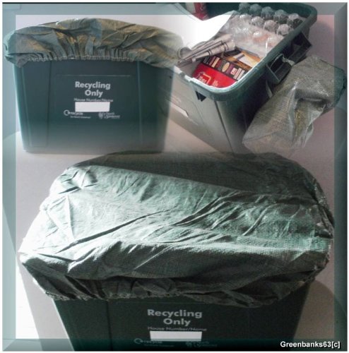 RECYCLING BIN BOX X2 COVERS FOR RECYCLE BOX - COLOUR = GREEN: Amazon.co ...