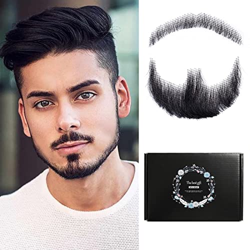 Wiiyita Fake Beard Realistic 100% Human Hair Full Hand Tied Goatee ...
