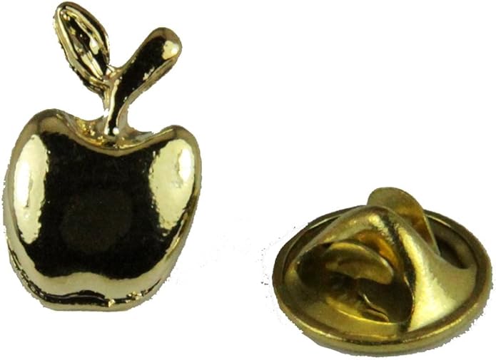 Amazon.com: 6030239 Golden Apple Lapel Pin Brooch Teacher Gift Present ...