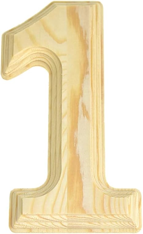 Amazon.com: Homeford Pine Wood Beveled Wooden Number 1, Natural, 6-Inch