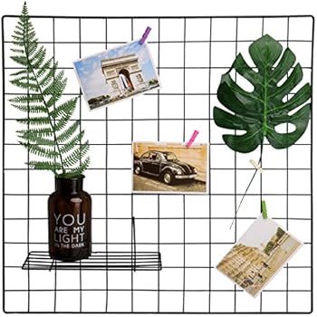 Amazon.com: Zksanmer Metal Wire Mesh Grid Panel,Mesh Memo Board Wall ...