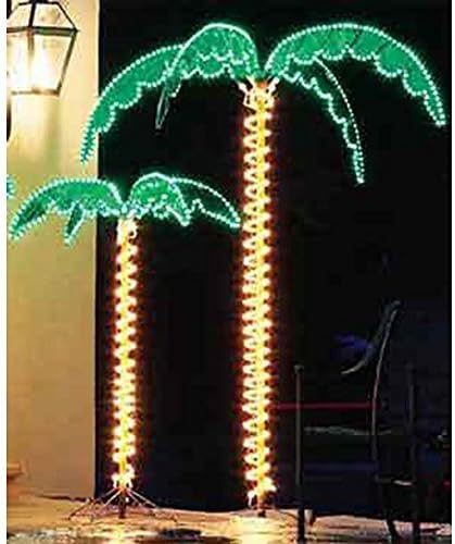 EEZ RV Products Outdoor Lighted Palm Tree with Holographic Rope Light ...