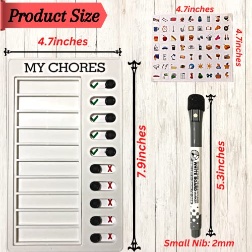2 Pcs Dry-Erase Chore Chart for Kids Multiple Kids with 2-Erasable ...