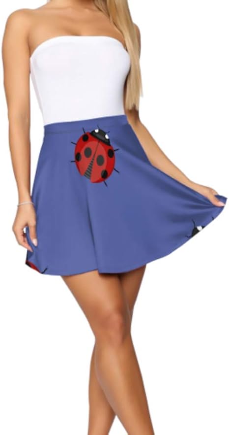 JXCSGBD Falda Skater para niñas Minifalda elástica con Punto Rojo Negro ...