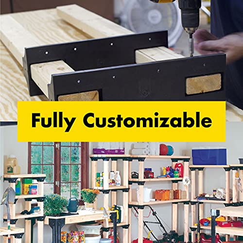 2x4basics 90124MI Custom Shelving and Storage System Shelflinks, Black ...