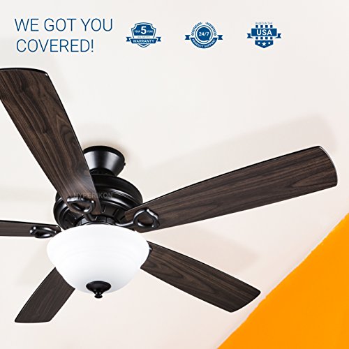 Hyperikon 52 Inch Ceiling Fan with Remote Control, Black - Want It All