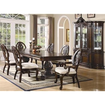 Amazon.com - Inland Empire Furniture Jordan Brown Cherry Solid Wood 7 Piece Double Pedestal ...