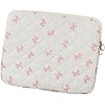Amazon.com: Cutecore Bow Puffy Quilted Laptop Sleeve Y2K Preppy Tablet ...