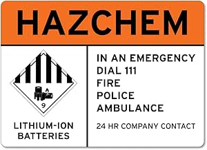 Amazon.com: Hazchem Sign – Lithium-Ion Batteries Hazchem Signs Metal ...
