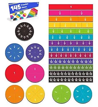 Amazon.com: 174pcs Magnetic Fraction Tiles & Circles Magnet Set for ...