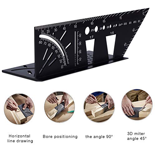 Rules 3D Mitre Woodworking Carpenter Square Ruler Aluminum Alloy ...