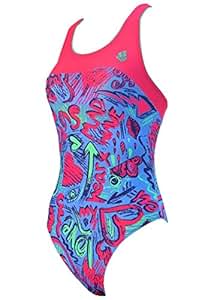 Amazon.com : Mad Wave Girls Rate Swimsuit - Pink M / 9-10Y : Sports ...