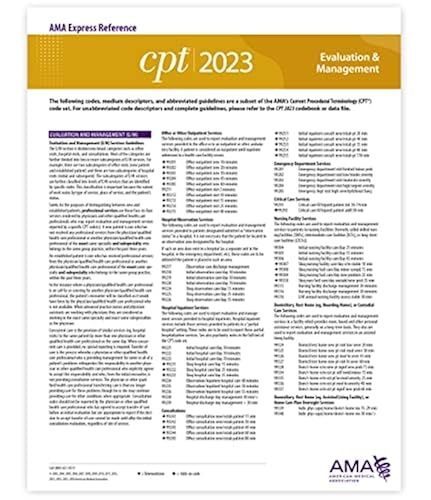 CPT 2023 Express Reference Coding Card: E/M in Dubai - UAE | Whizz
