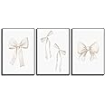Amazon.com: Djmwtb Preppy Bow Canvas Wall Art Beige Coquette Poster ...