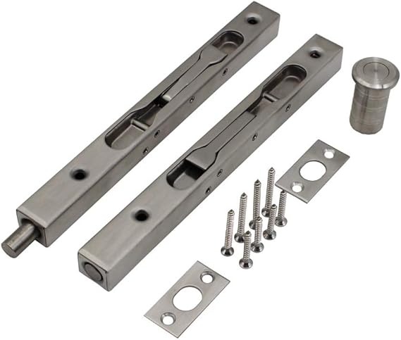 Muluo Hidden Latches & Bolts Silver (2-Pack) 304 Stainless Steel 8 ...