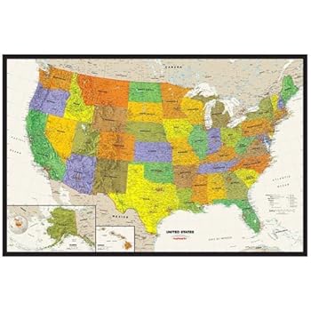 Amazon.com : Contemporary US Tyvek Paper Map : Wall Maps : Office Products