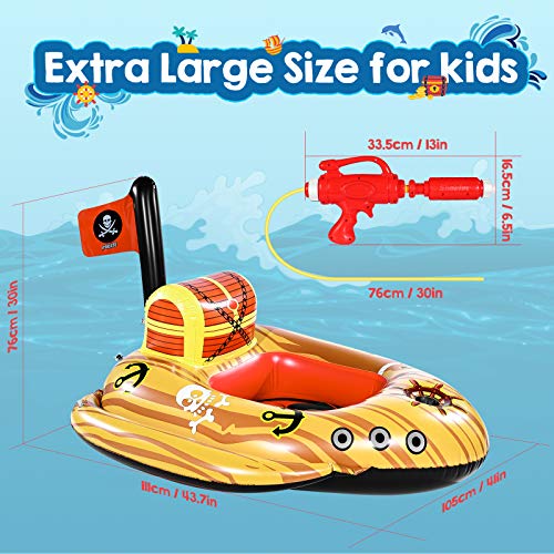 Unomor Giant Pool Floats - with Built in Squirt Gun and Pirate Ship ...