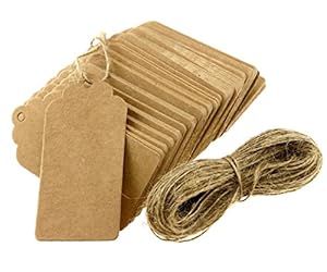 100pcs Brown Kraft Paper Hang Tags Gift Price Party Wedding Label Cards ...